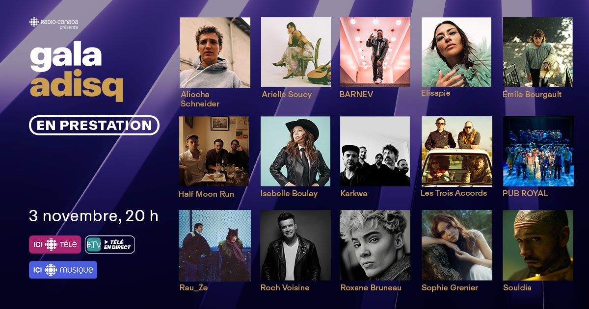 Dévoilement des prestations du 46e Gala de l’Adisq - TVRM